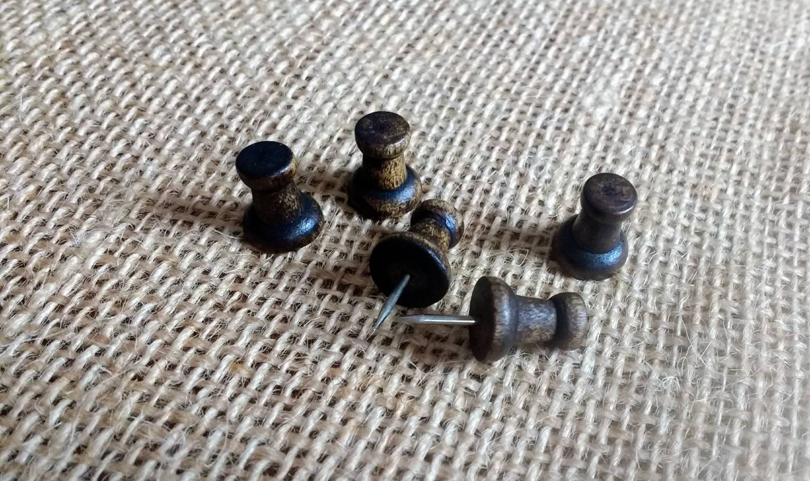 Brown Wooden Push Pins 25 Pcs Thumb Tacks Rustic Push Pins - Etsy UK