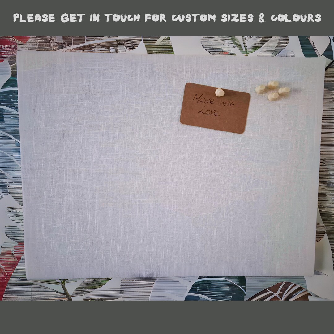 Linen Notice Board, White Cork Board, Bulletin Board for Office ...