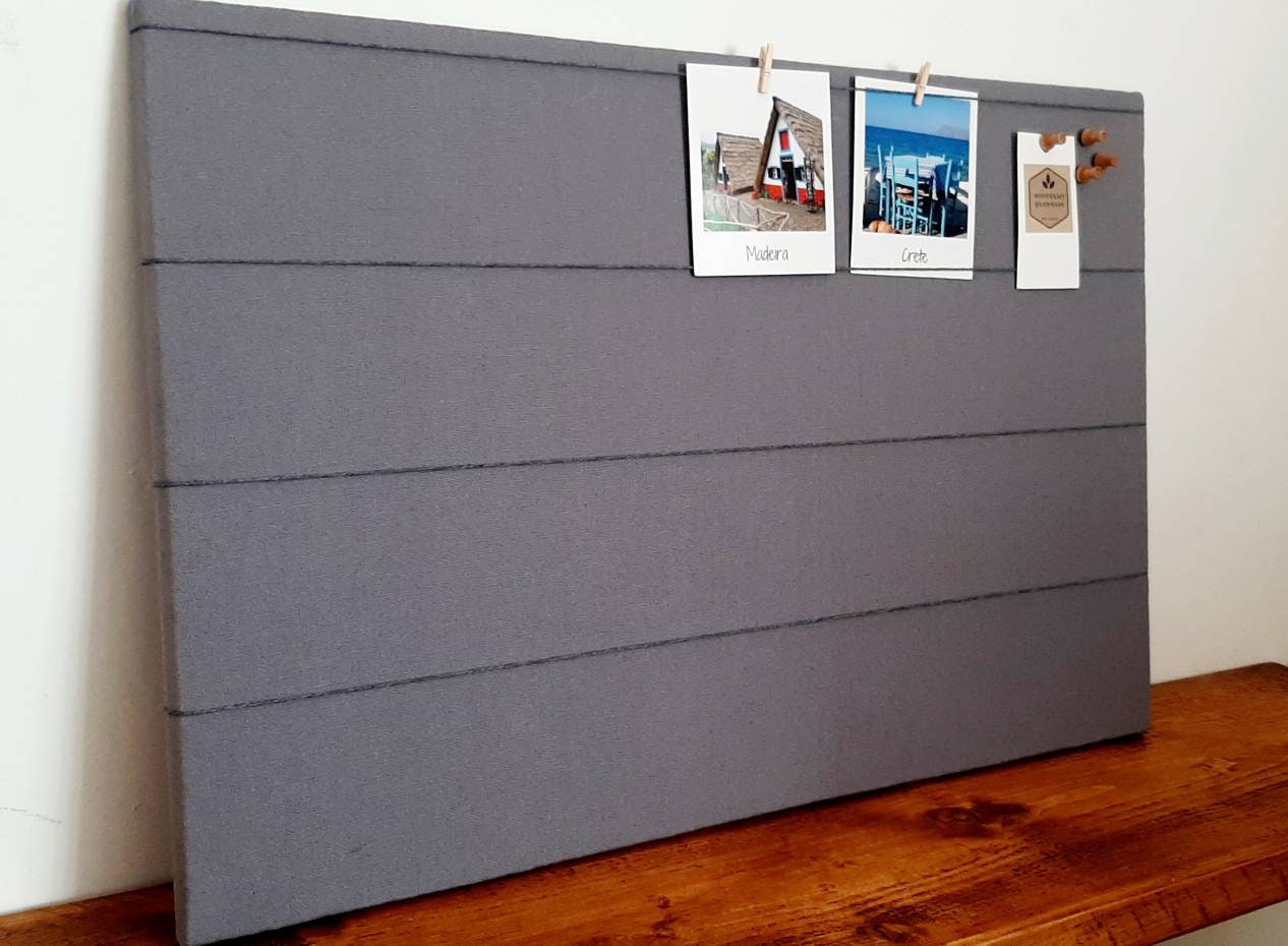 Peg & String Navy Fabric Pin Board / Polaroid Display / Fabric - Etsy