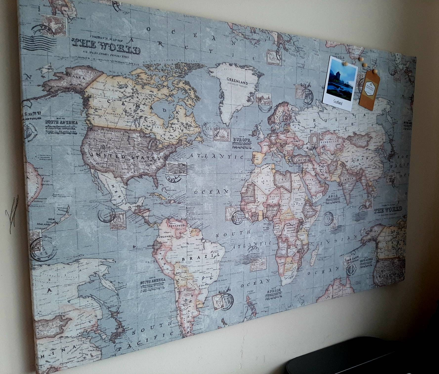 World Map Pin Board Push Pin World Map World Travel Map With - Etsy ...