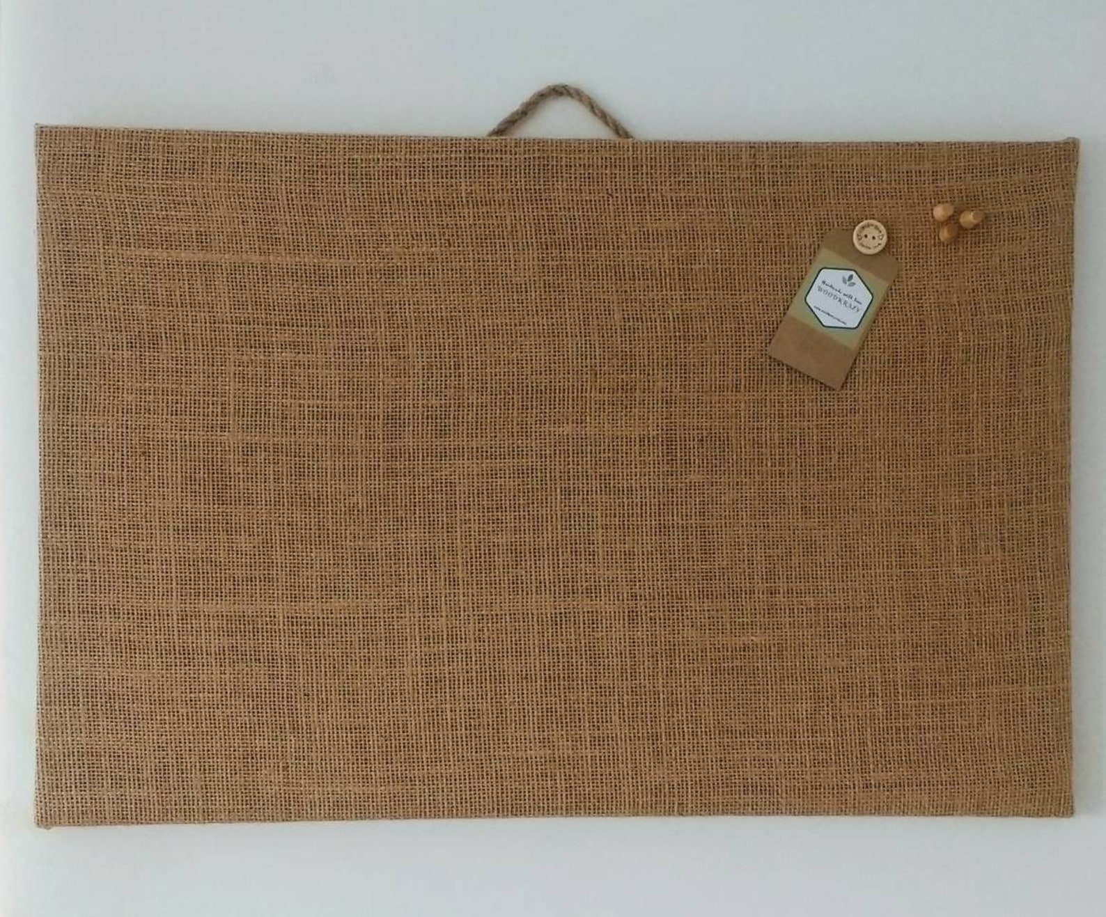 CORK Bulletin BOARD Hessian Burlap Covered, Pin Notice Board, Fabric ...