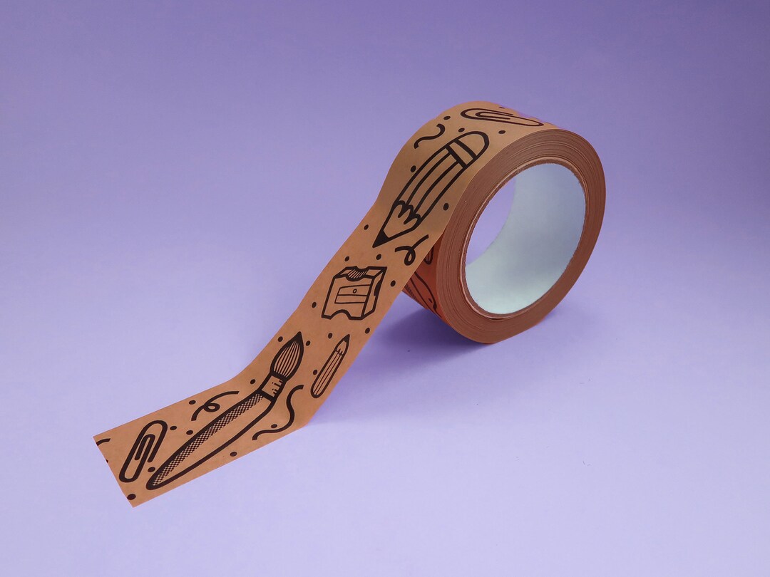 Stationery Doodles Kraft Paper Parcel Tape 50mm Paper Sticky Tape - Etsy