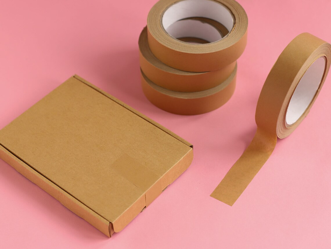 25mm Kraft Paper Parcel Tape Paper Sticky Tape Eco Tape - Etsy UK