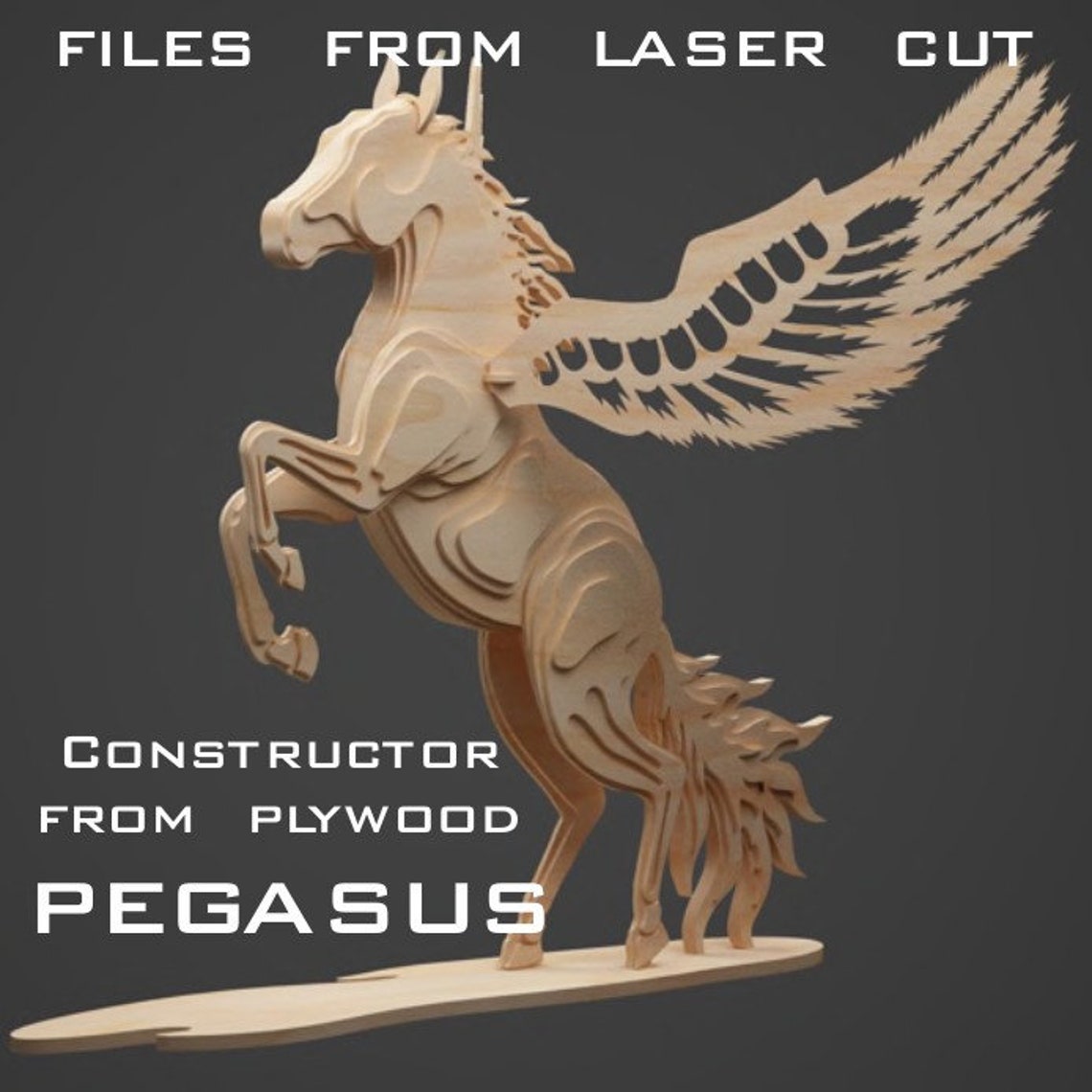 Laser cut models Pegasus. Vector Plans. custom laser cutting. | Etsy