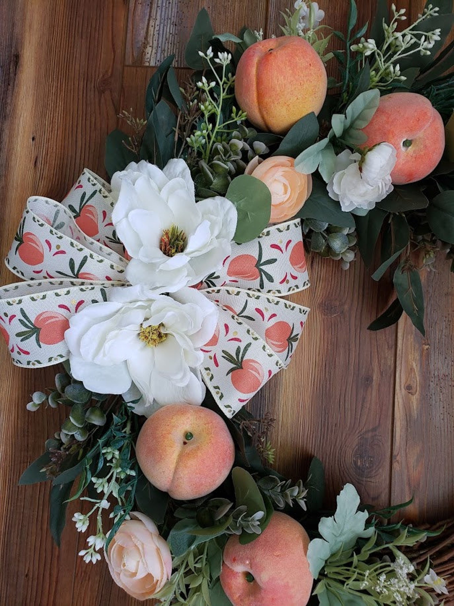 Peach Wreath, Magnolia Wreath, Southern Charm Wreath, Fruit Wreath ...