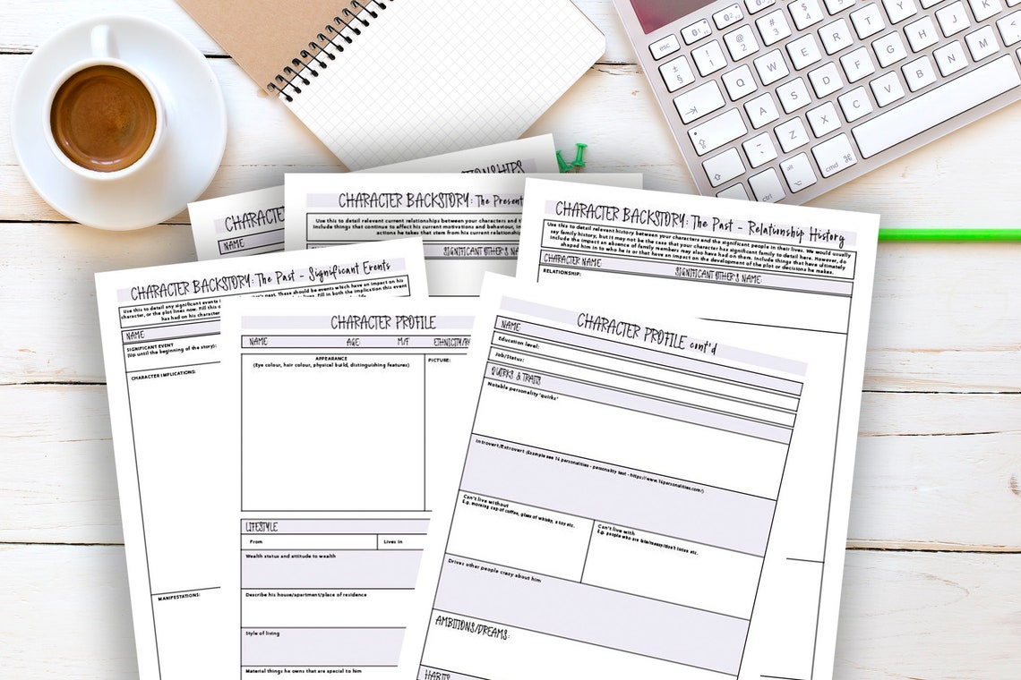 Character Builder Planner Bundle Writing Planner Goal Planner Journal ...