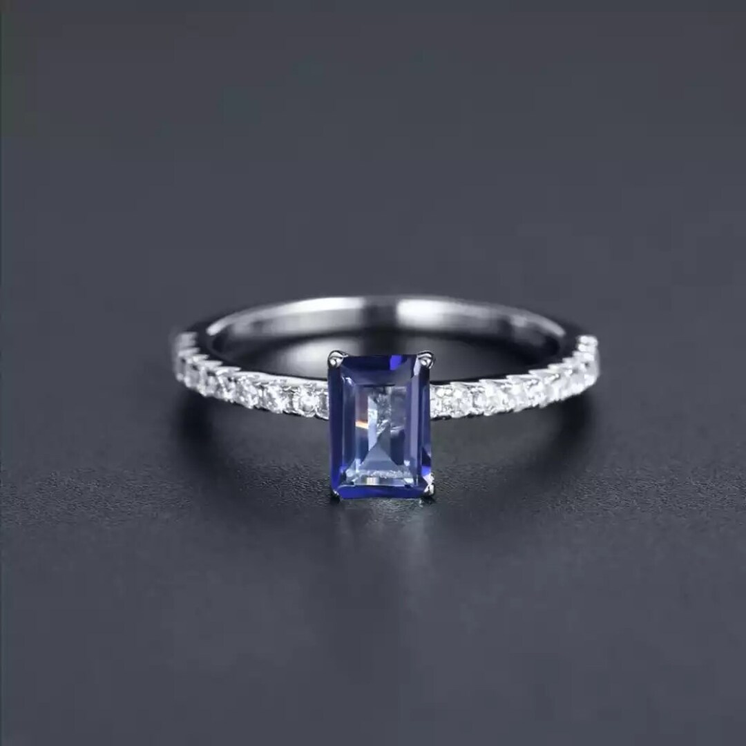 Emerald Cut Tanzanite Engagement Ring / 06x08mm Emerald Cut - Etsy