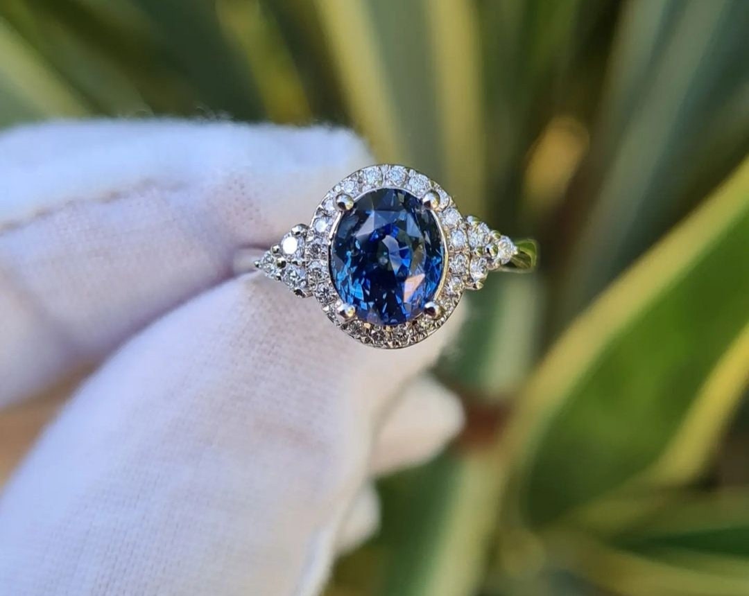 Vintage Tanzanite Ring Sterling Silver Ring Oval Tanzanite - Etsy