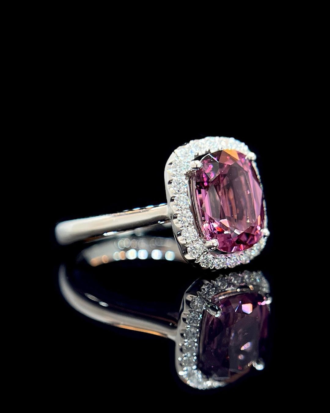 Vintage Pink Tourmaline Ring / Pink Tourmaline With Zirconcut - Etsy