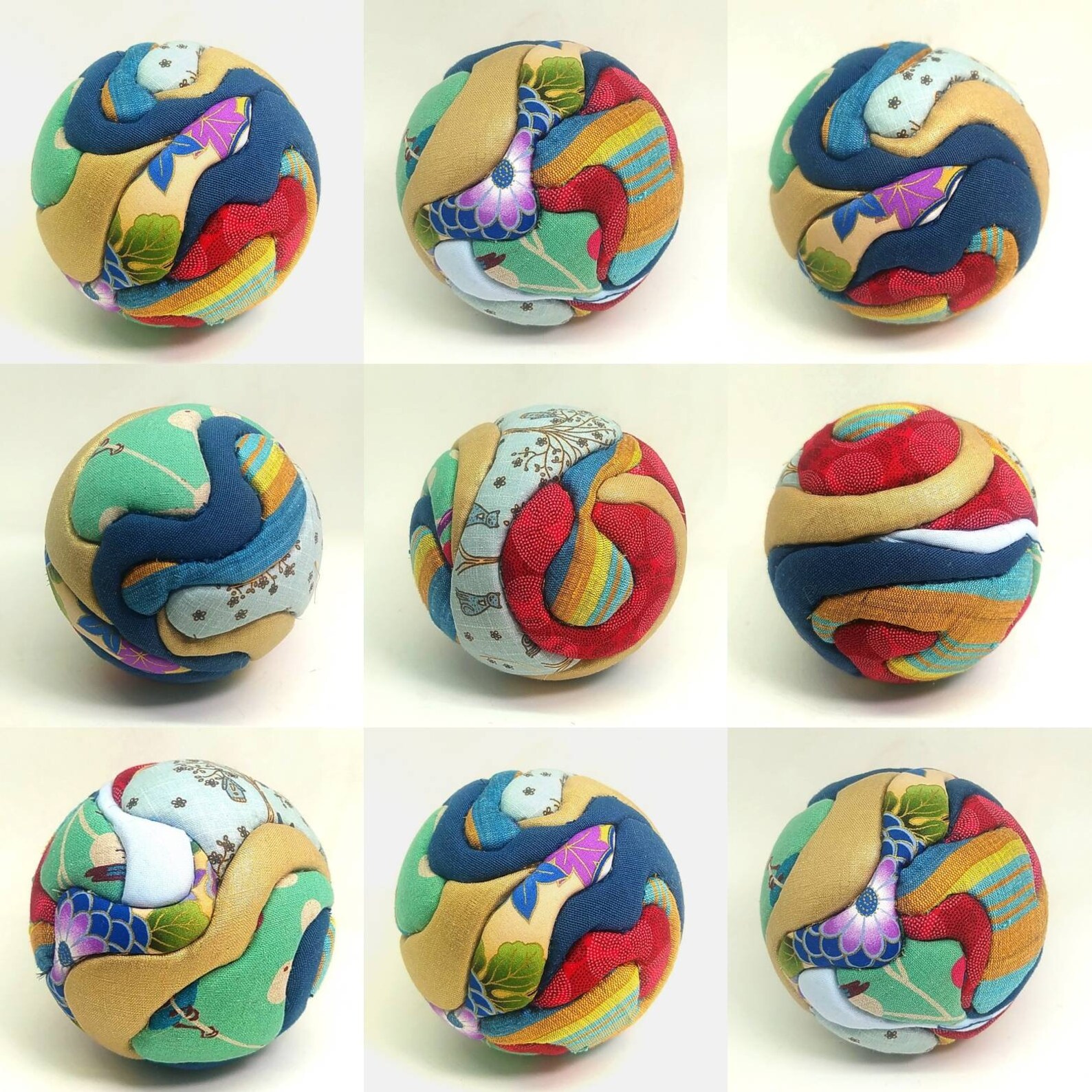 Kimekomi Medium Size Ball, Kimekomi Multicolor, Japanese Kimekomi Art ...