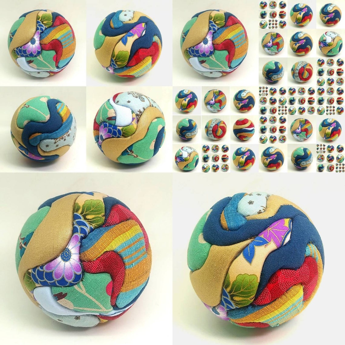 Kimekomi Medium Size Ball, Kimekomi Multicolor, Japanese Kimekomi Art ...