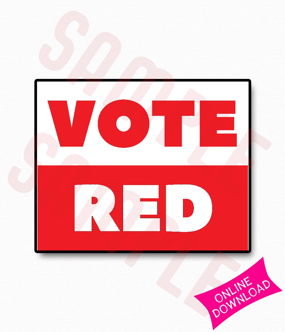 Vote Red Printable Sign | Register to Vote | Voter Registration Voting ...