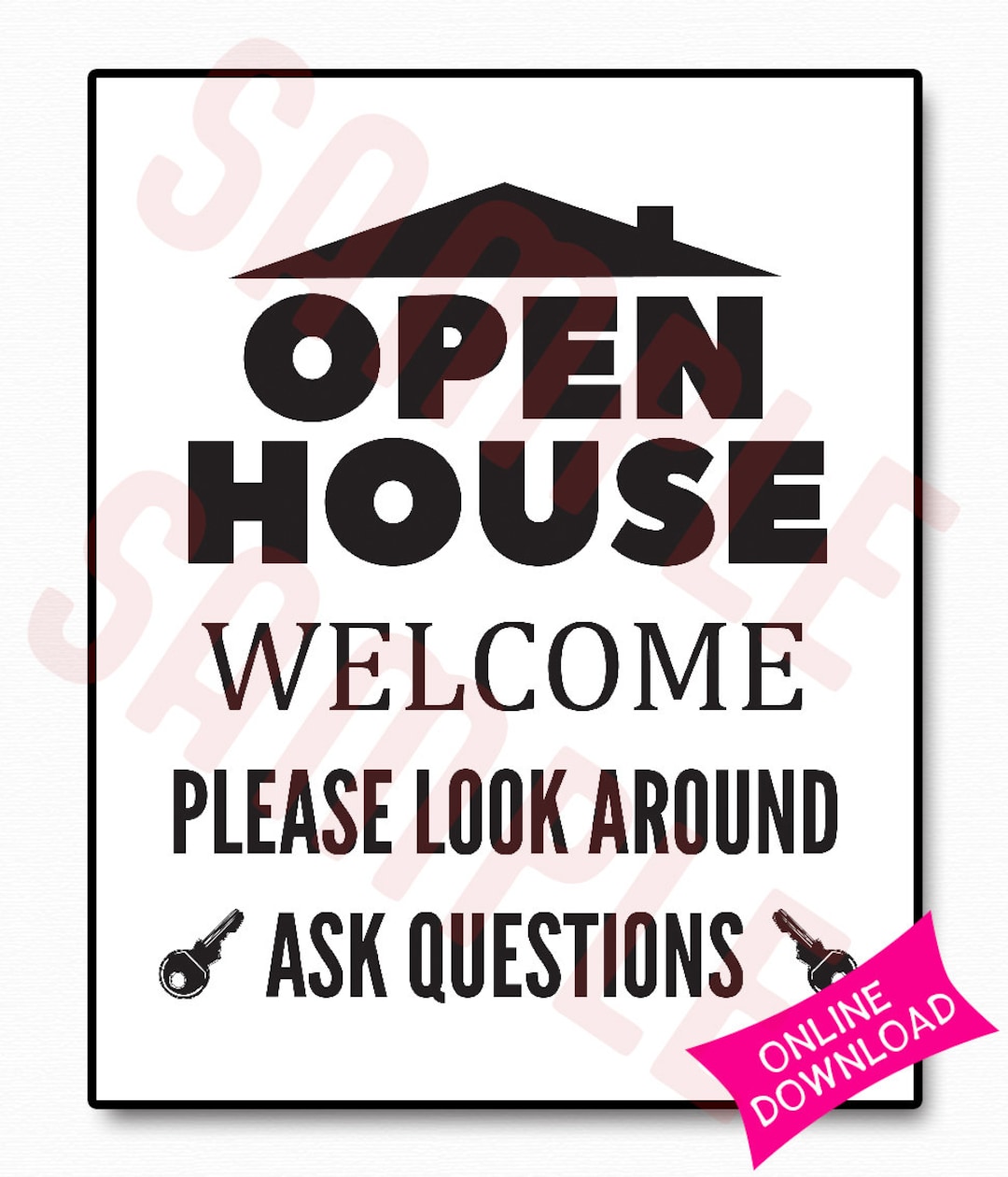 Open House Sign ~ Open House Printable ~ Realtor Printable ~ Welcome ...