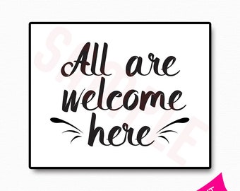 Inclusive All Welcome Sign - Etsy