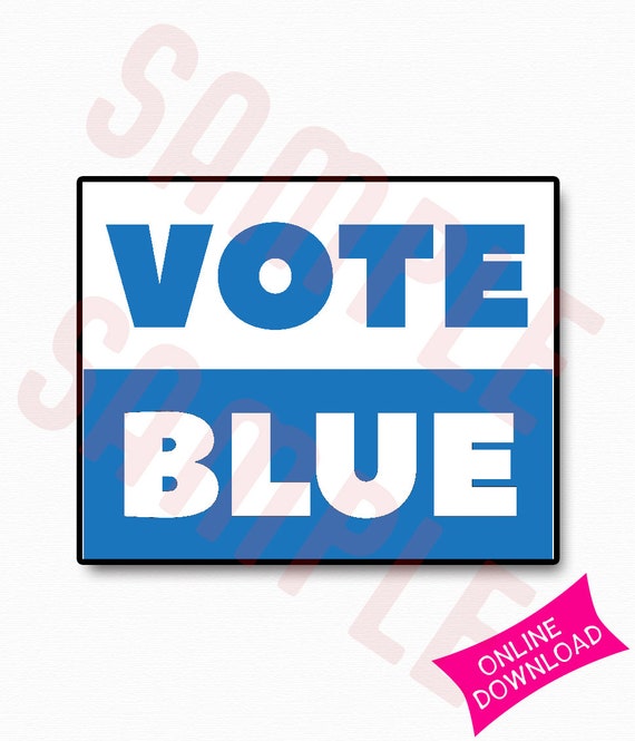 Vote Blue Printable Sign Register to Vote Voter | Etsy