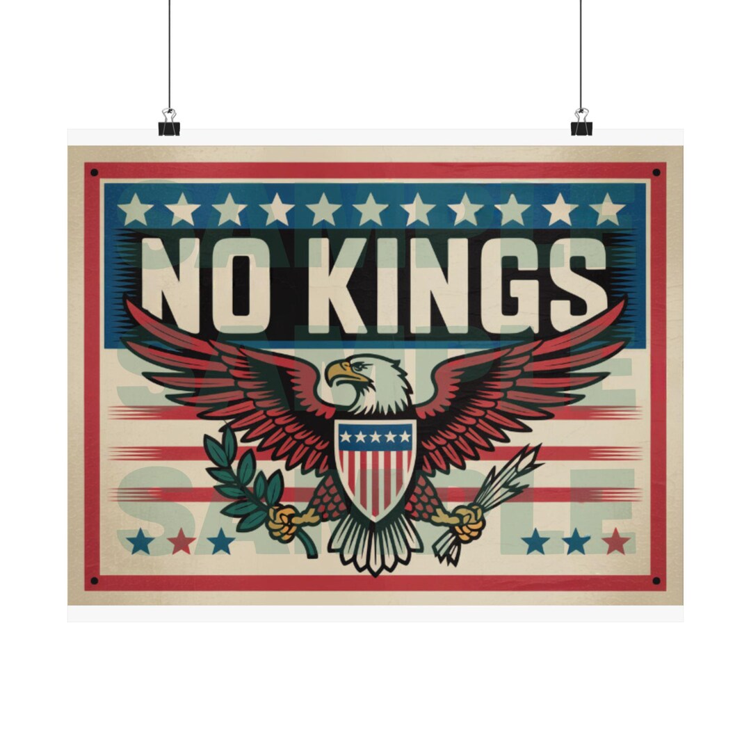 NO KINGS Vintage Printable Sign, Poster, Protest Sign, Resist Sign - Etsy
