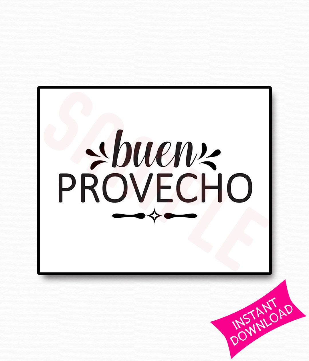 Buen Provecho | Spanish Print | Printable Quote | Printable Wall Art ...