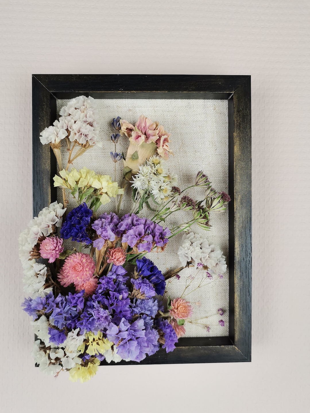Dried Flowers Arrangement in Frame Rustic Style, Shabby Chic - Etsy