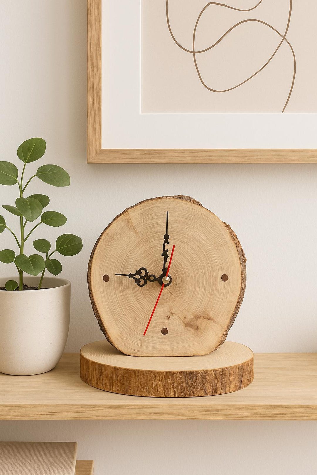 Elm Burl Live Edge Table Clock - Rustic Mantel Decor - Etsy