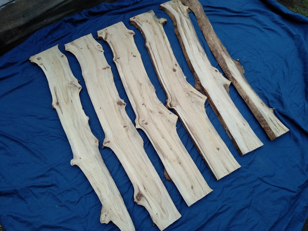 Rustic Elm Wood Planks, Live Edge Wood Slabs, Unfinished Wood Planks ...