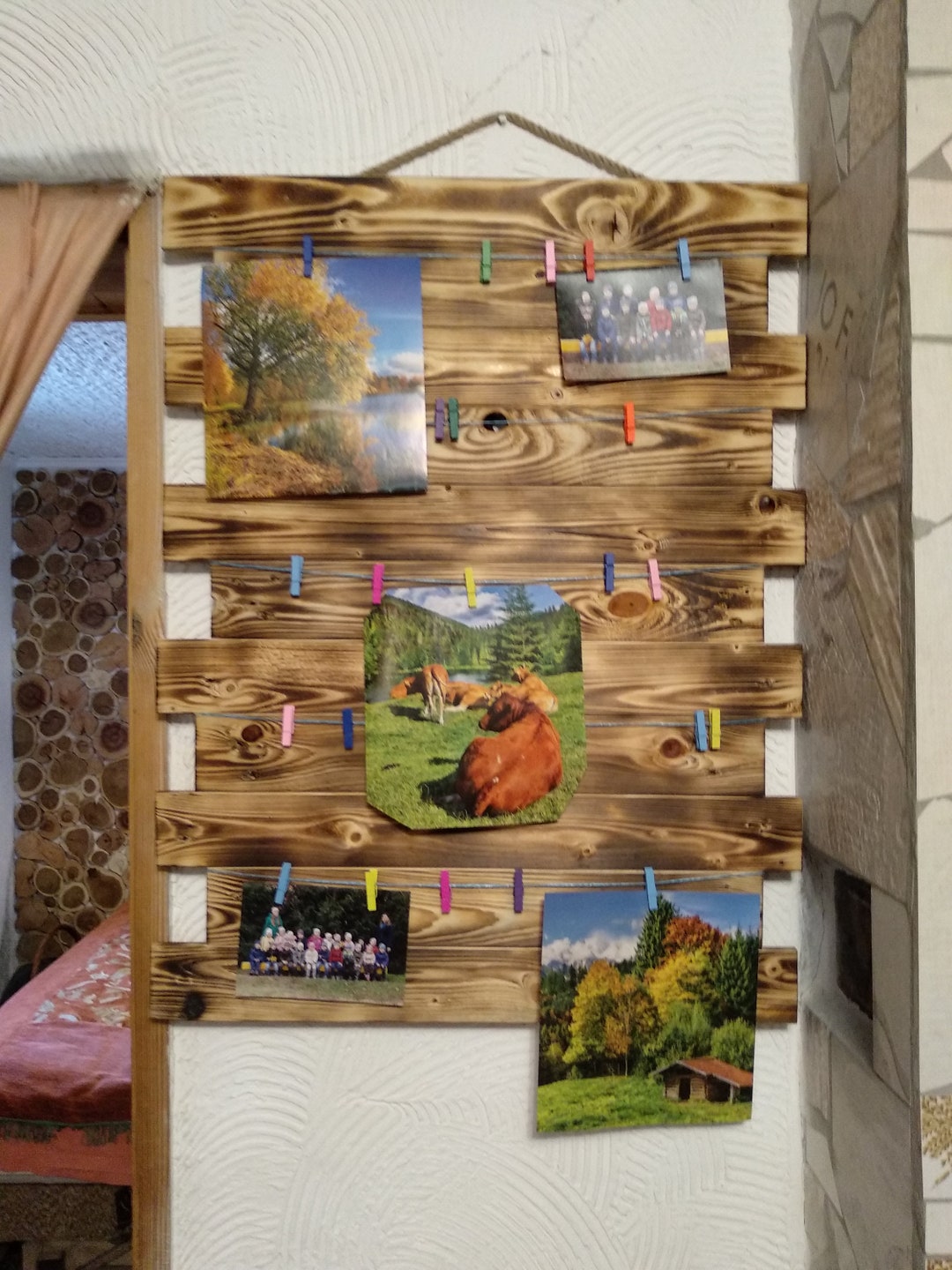 Memory Board, Photo Collage Frame, Wooden Grad Party Picture Board ...