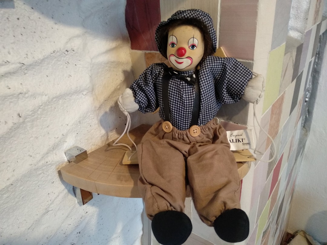 Vintage Clown on Wood Swing Hanging Art Doll Winging Clown - Etsy