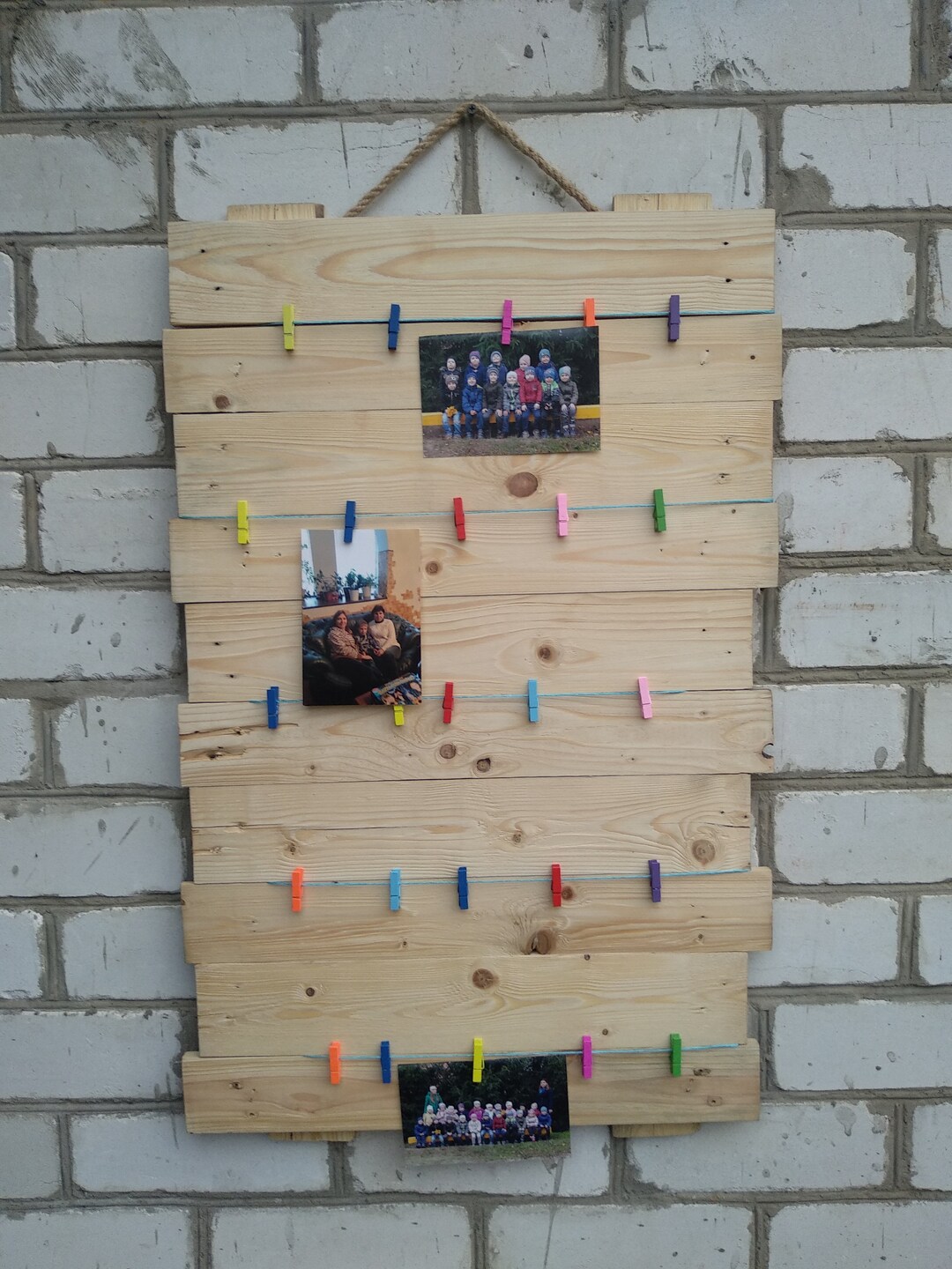 Rustic Memory Wood Board, Photo Board Display, Child Art Display ...