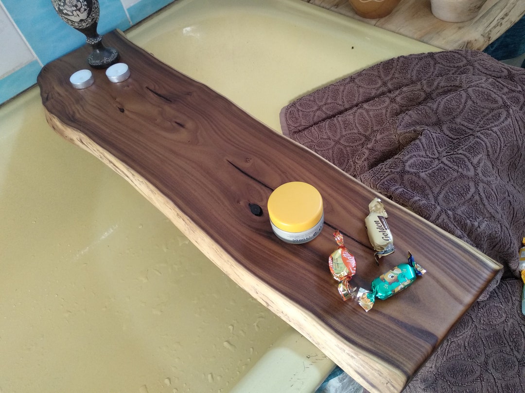 Olive Bathtub Caddy, Rustic Wood Tub Tray, Wooden Bathtub Tray, Wood ...