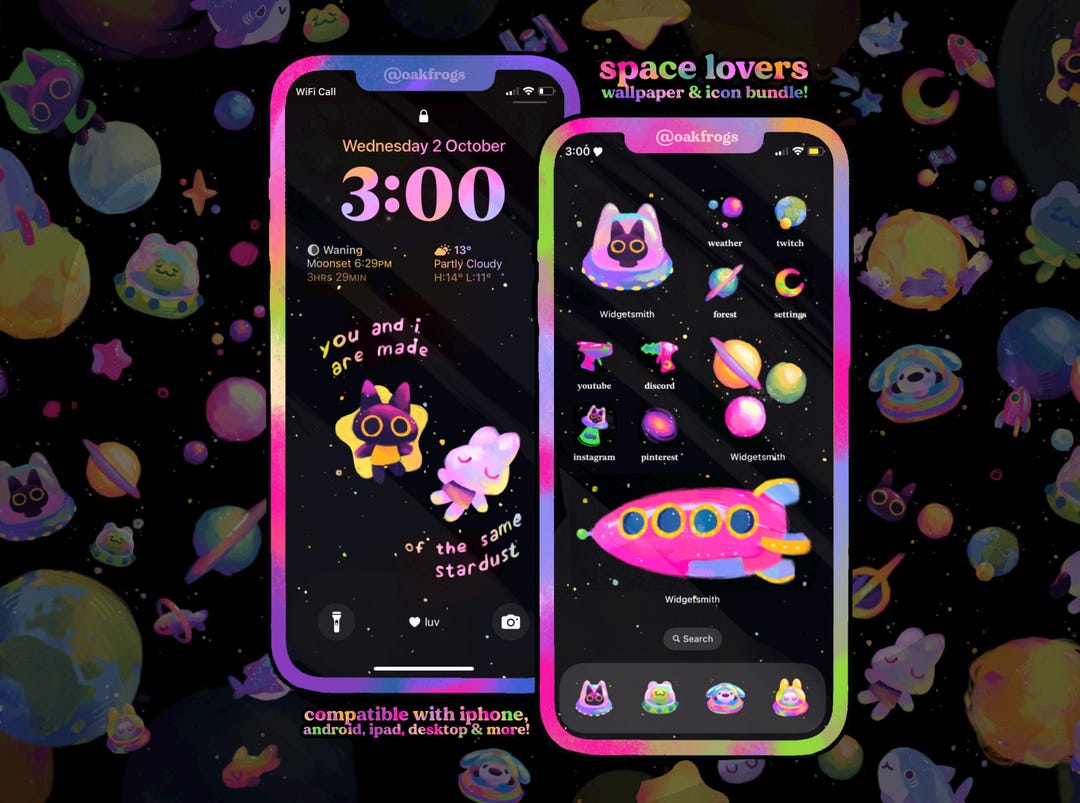 Space Icon Pack Ios iPhone iPad Tablet Android Desktop Wallpaper Theme ...