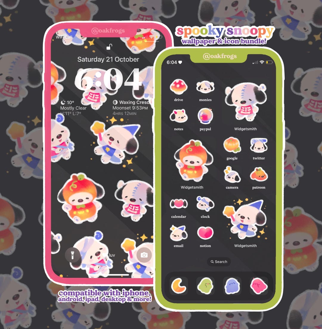 Spooky Dog Icon Pack Ios iPhone iPad Tablet Android Desktop Wallpaper ...