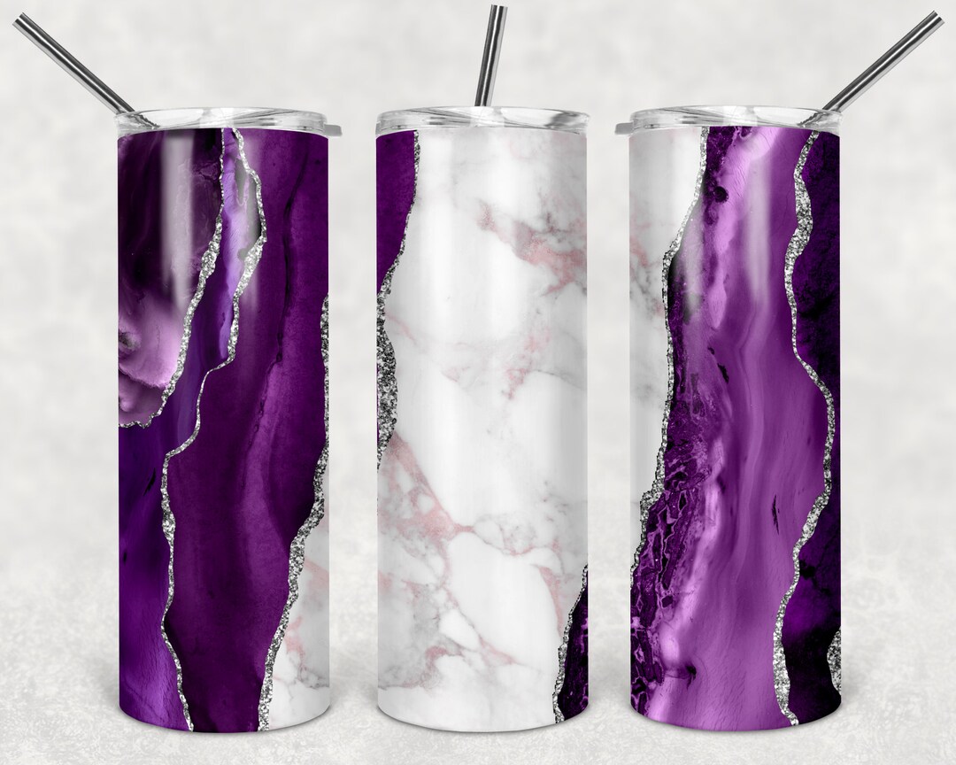 Purple Agate 20oz Skinny Tumbler Wrap Sublimation Png Digital File Only