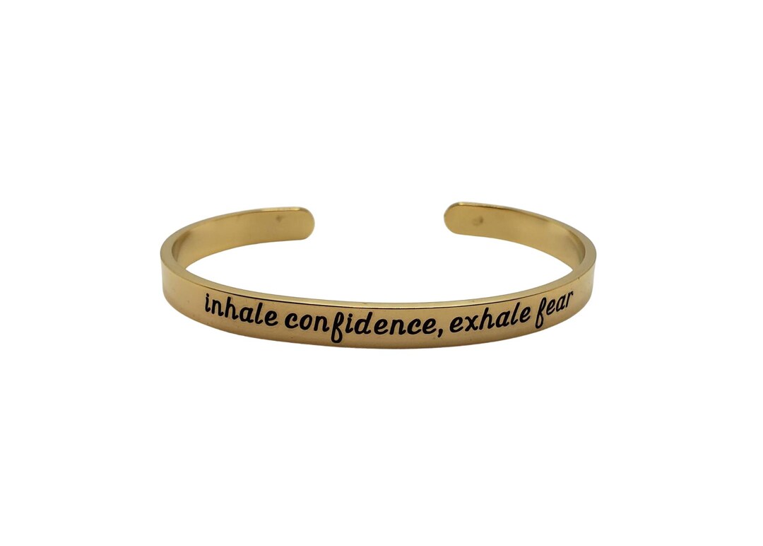 Affirmation Bracelet | Breath Prayer | Gold Bangle - Etsy
