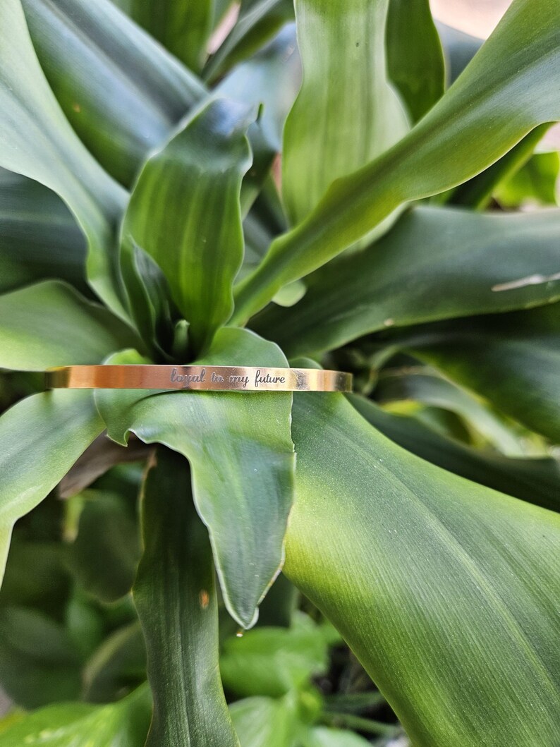 Loyal to My Future Rose Gold Affirmation Bangle: Stainless Steel Anti ...