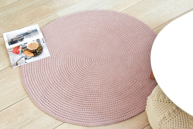 Crochet modern dusty rose rug/ Nursery room rugs/ Area carpet | Etsy
