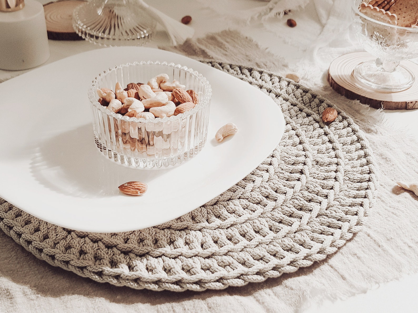 Handmade Table Placemats, Crochet Kitchen Mats, Round Dining Decor ...