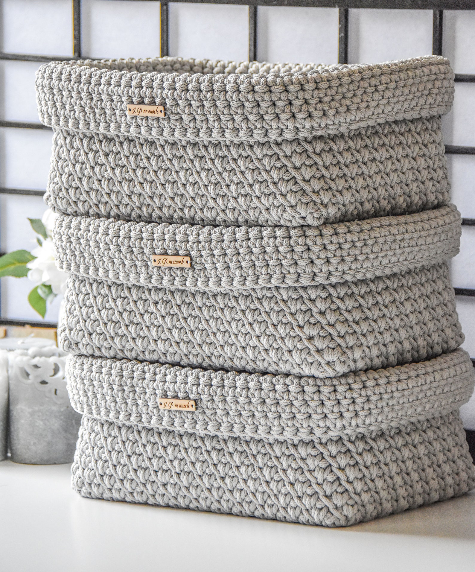 Rectangle Basket Modern Home Decor Storage Solution Home | Etsy