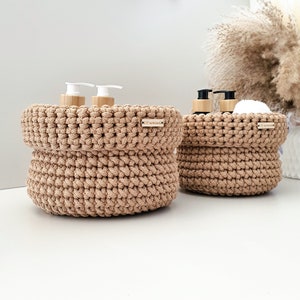 Set of 2 Crochet Baskets in Different Sizes - Ideal Desk Organizer Set ...