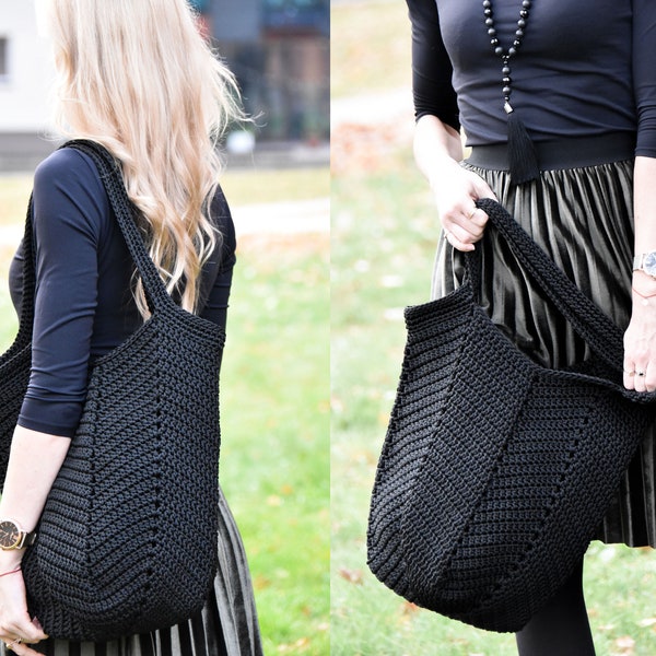 Black Crochet Bag - Etsy