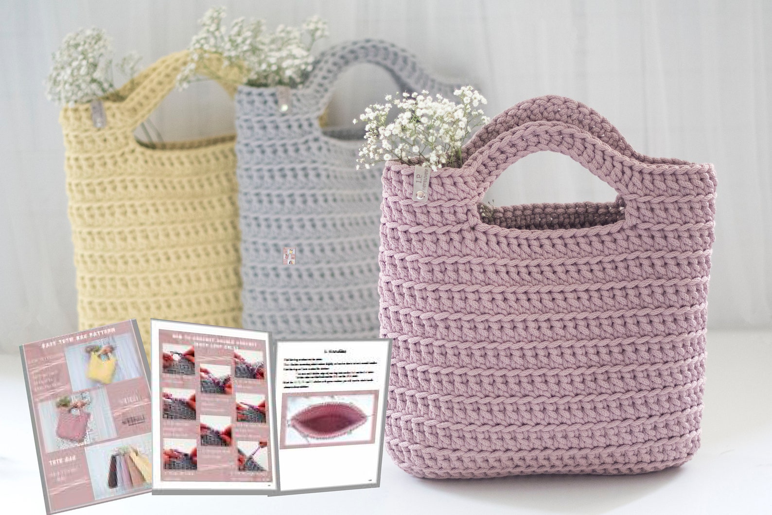 Crochet tote bag pattern PDF Handbag crochet PDF Easy purse | Etsy