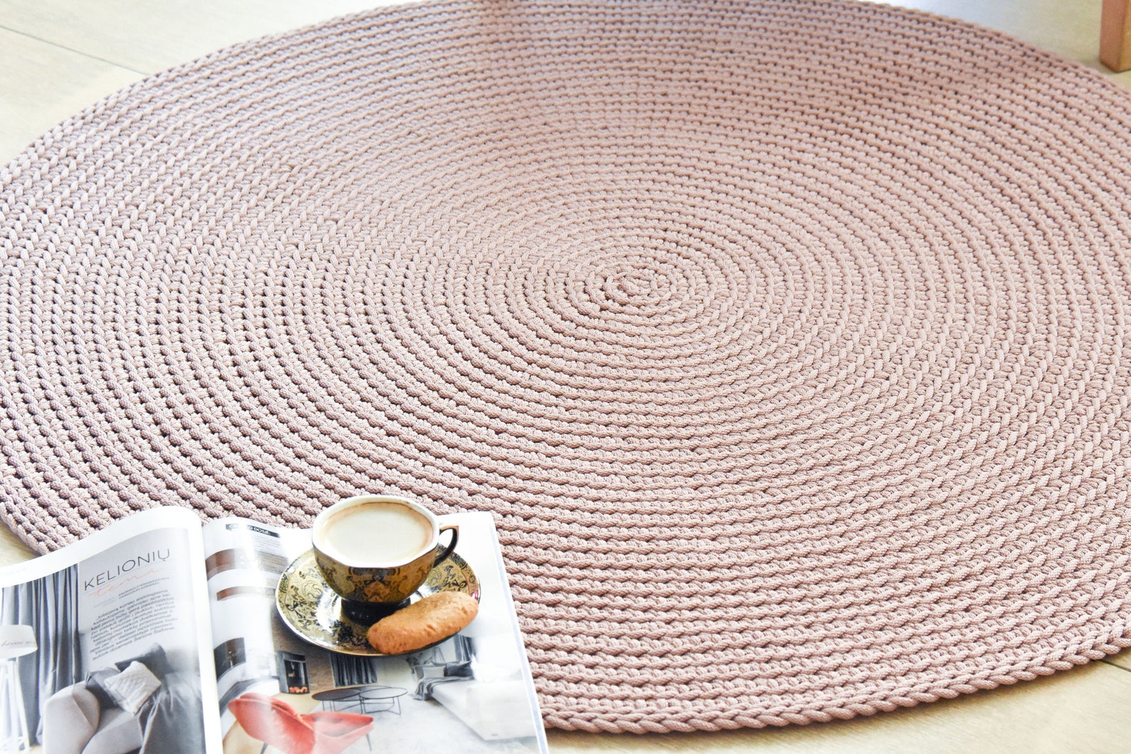 Crochet Modern Dusty Rose Rug/ Nursery Room Rugs/ Area Carpet | Etsy