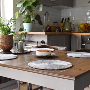 Crochet Round Rustic Table Mats Set Handmade Place Mats - Etsy