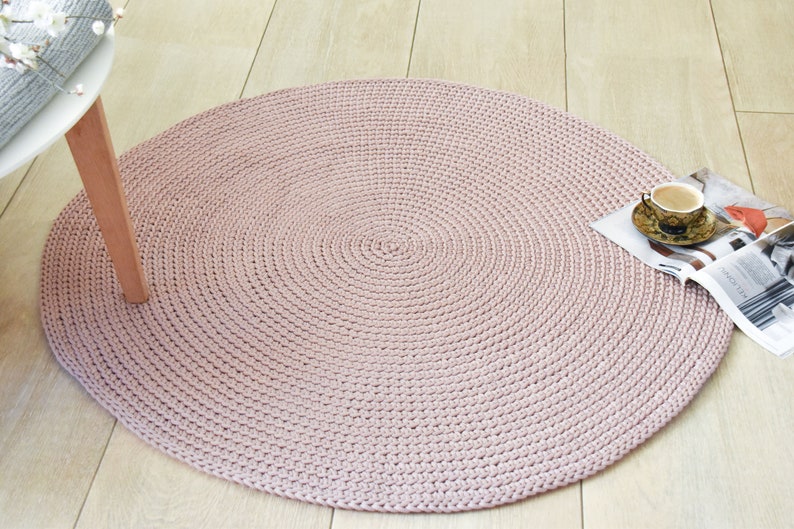 Crochet modern dusty rose rug/ Nursery room rugs/ Area carpet | Etsy