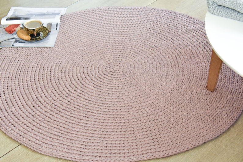 Crochet Modern Dusty Rose Rug/ Nursery Room Rugs/ Area Carpet - Etsy