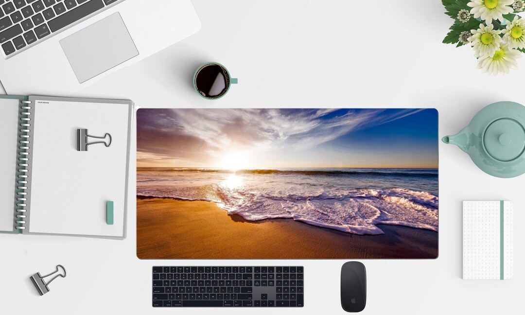 Beach Sunset Photo Custom Mouse Pad, Beach Print Minimalist Aesthetic ...