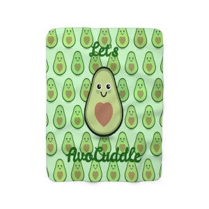 Avocado Blanket Plush Fleece Blanket, Avocado Gifts Throw Blanket Funny ...