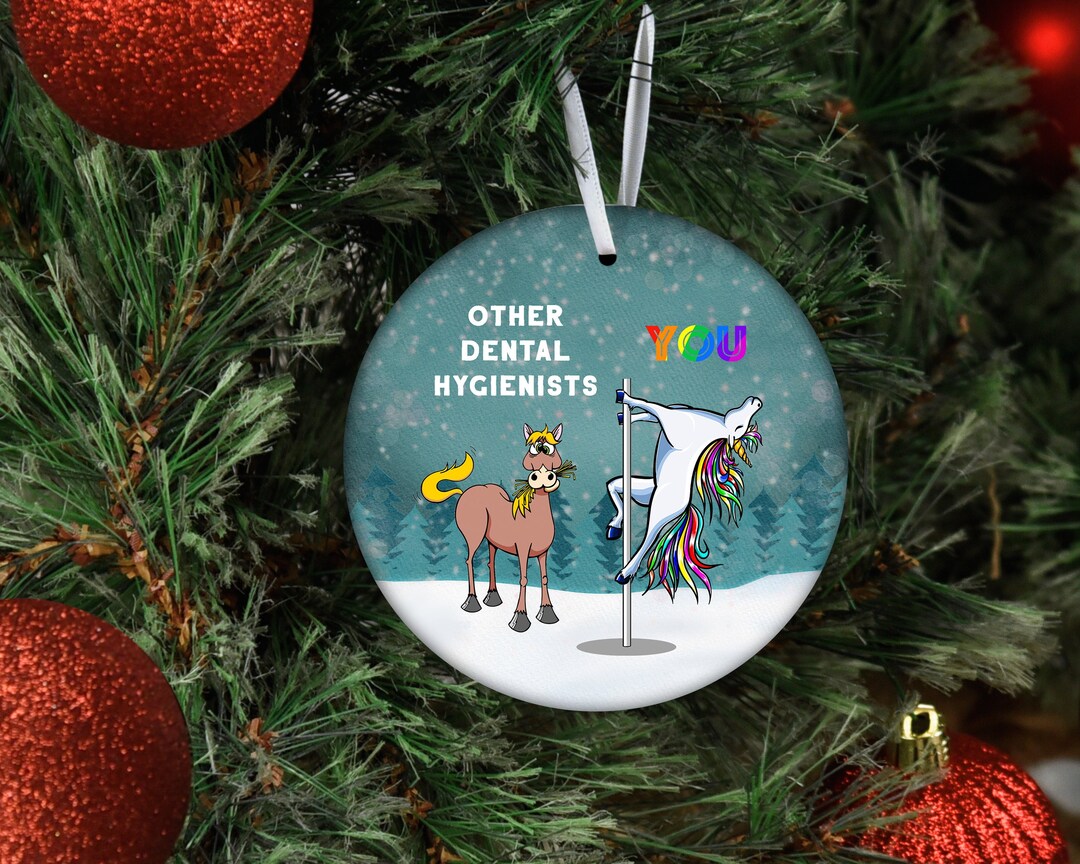 Dental Hygiene Gifts Unicorn Ornament, Dental Hygienist Dentist ...