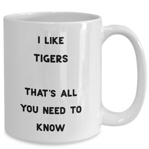 Tiger Mug Tiger Cat Gift Africa Funny Animal Mug, Minimalist Custom ...