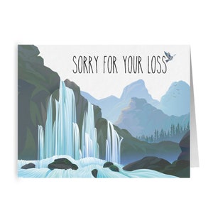 Waterfall Art Condolence Card, Loss of Father Sympathy Card Mother ...