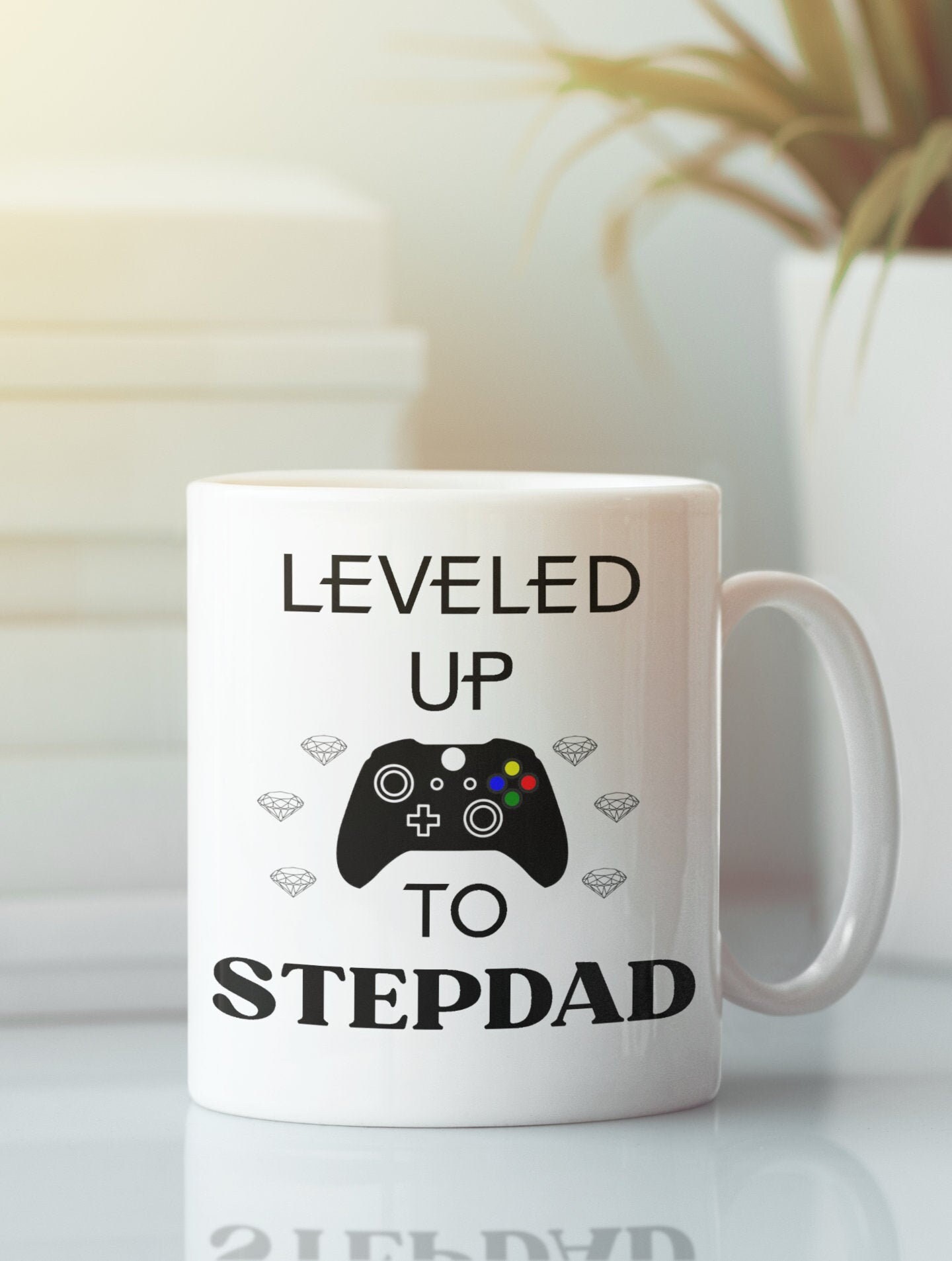 Funny step dad gift level up video game mug Step dad fathers | Etsy
