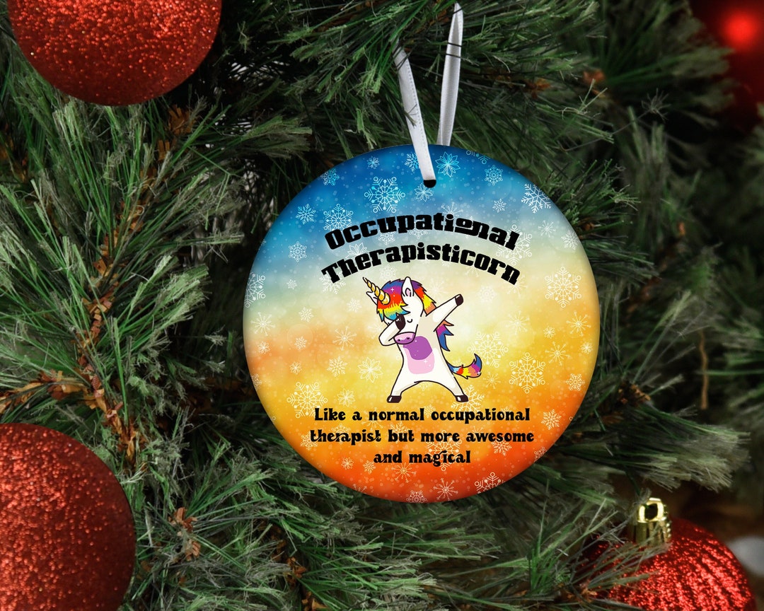 Occupational Therapy Gifts Dabbing Unicorn Ornament, Gift for ...